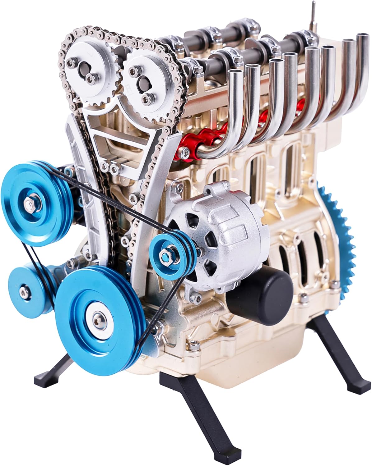 Amazon.com: Teching 4 Cylinder Full Metal Model Engine Assembly Kit ...