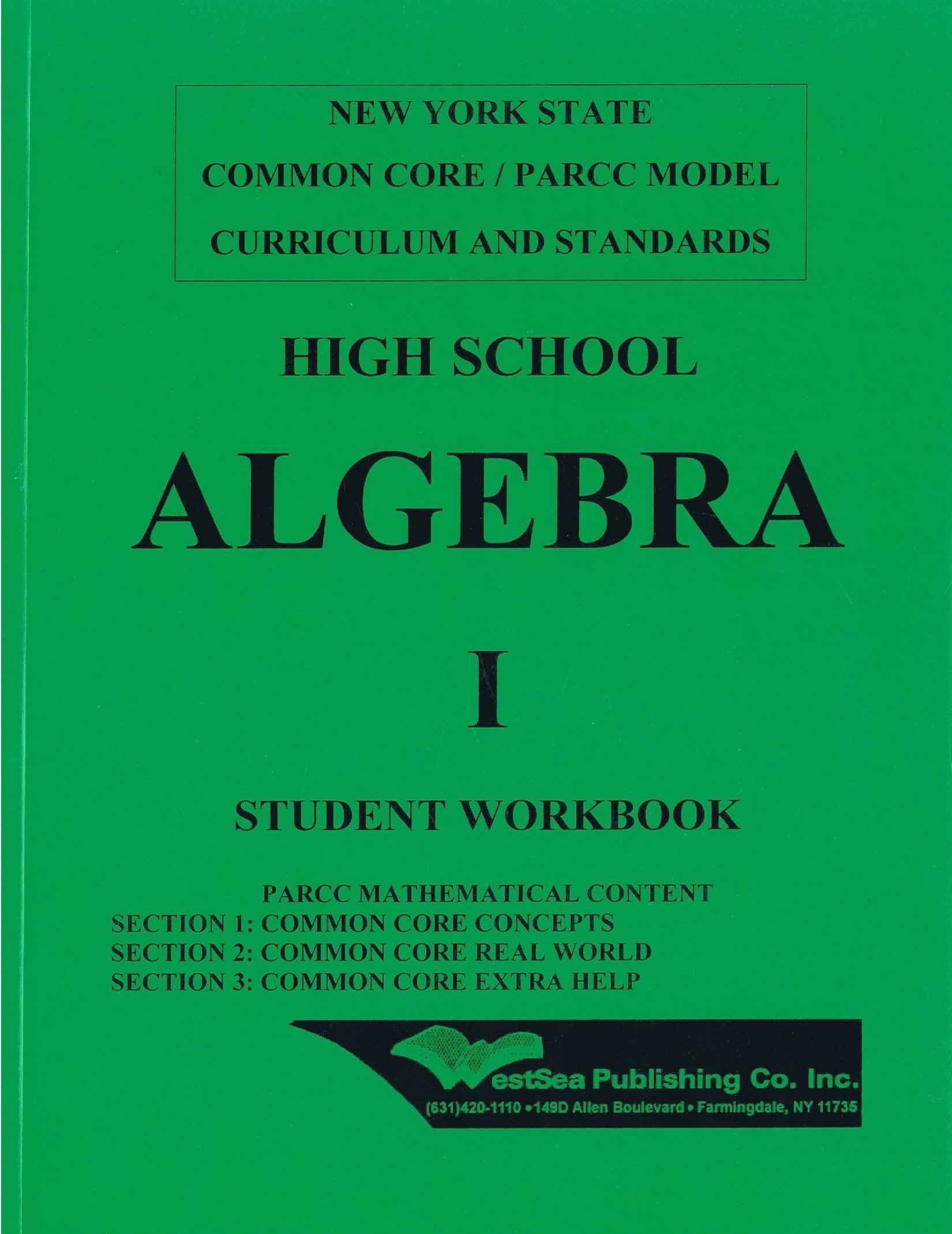 High School Algebra 1 Student Workbook NY State Common Core / PARCC ...