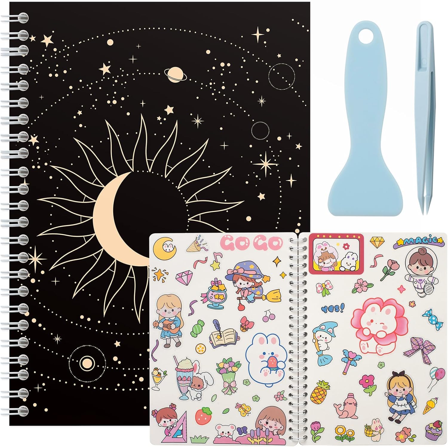 Amazon.com: SUNEZLGO A5 Reusable Sticker Book 60 Sheets, Sticker ...