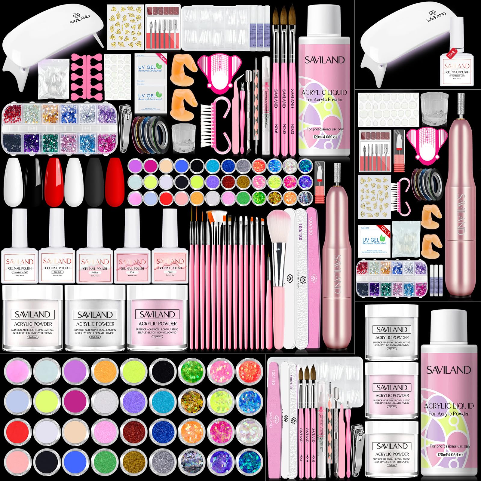 Amazon.com: Saviland Acrylic Nail Kit – Professional Nail Kit for ...