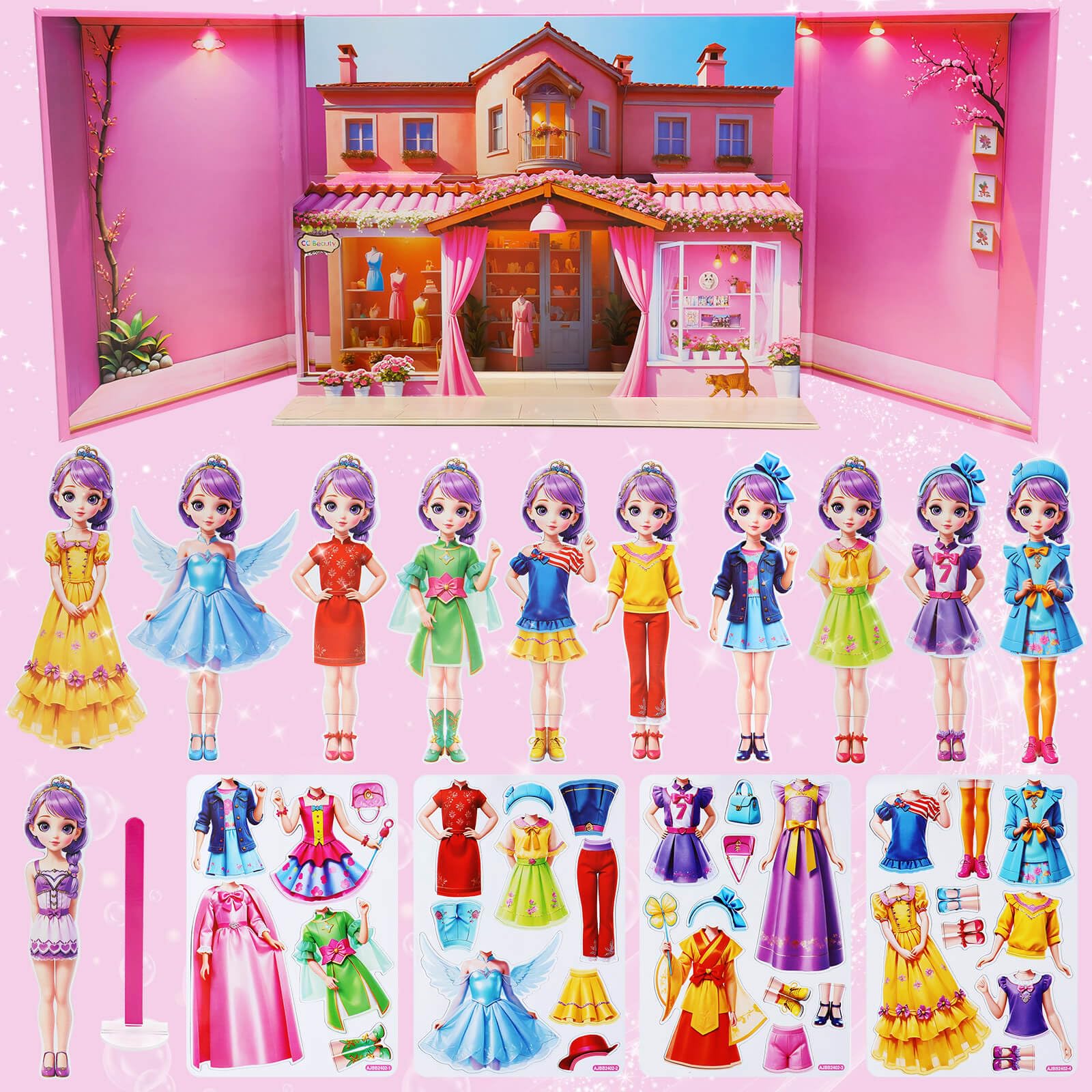 Amazon.com: Magnetic Dress Up Dolls,Paper Dolls for Girls Ages 4-10,DIY ...