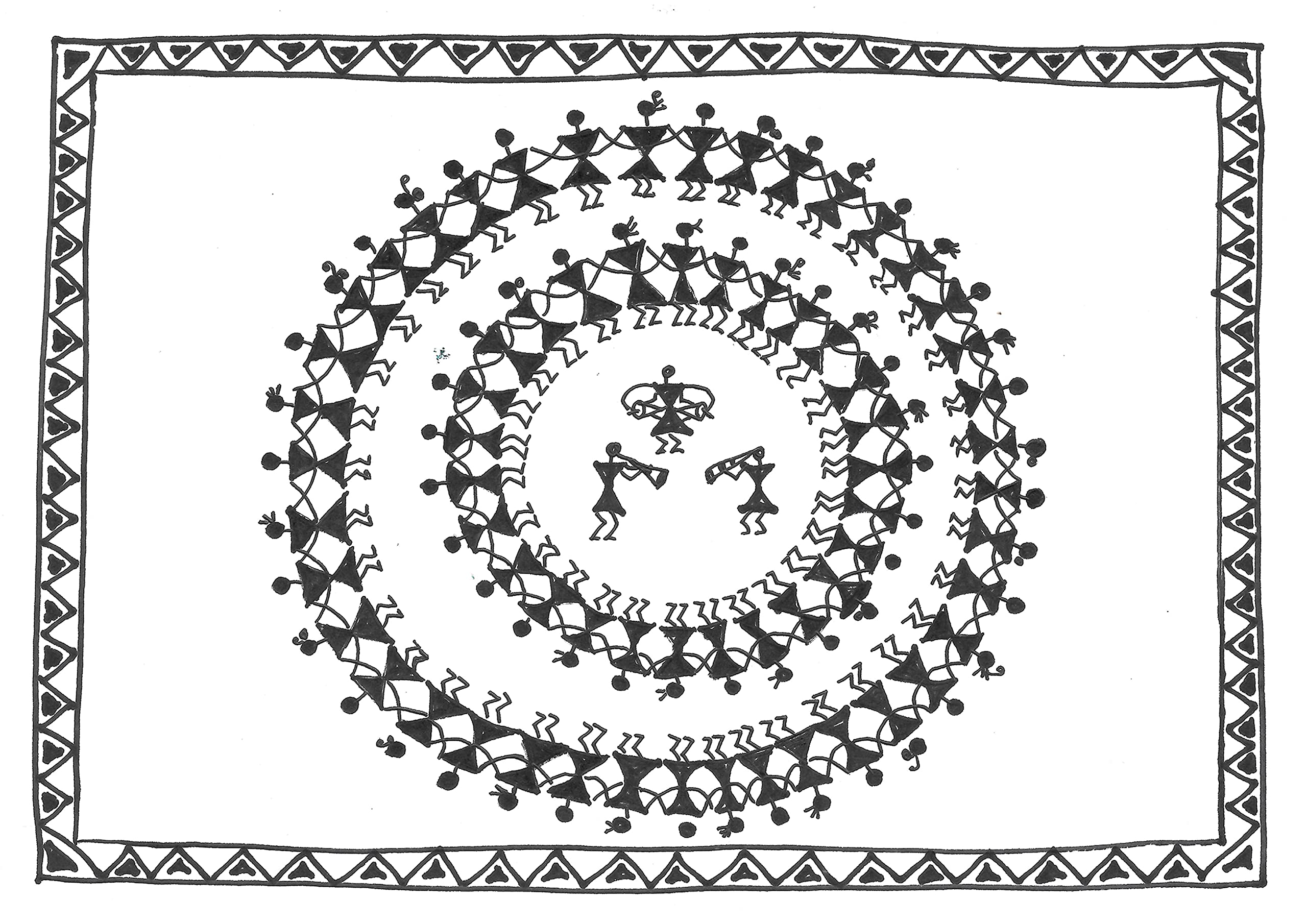 Warli Painting Black And White
