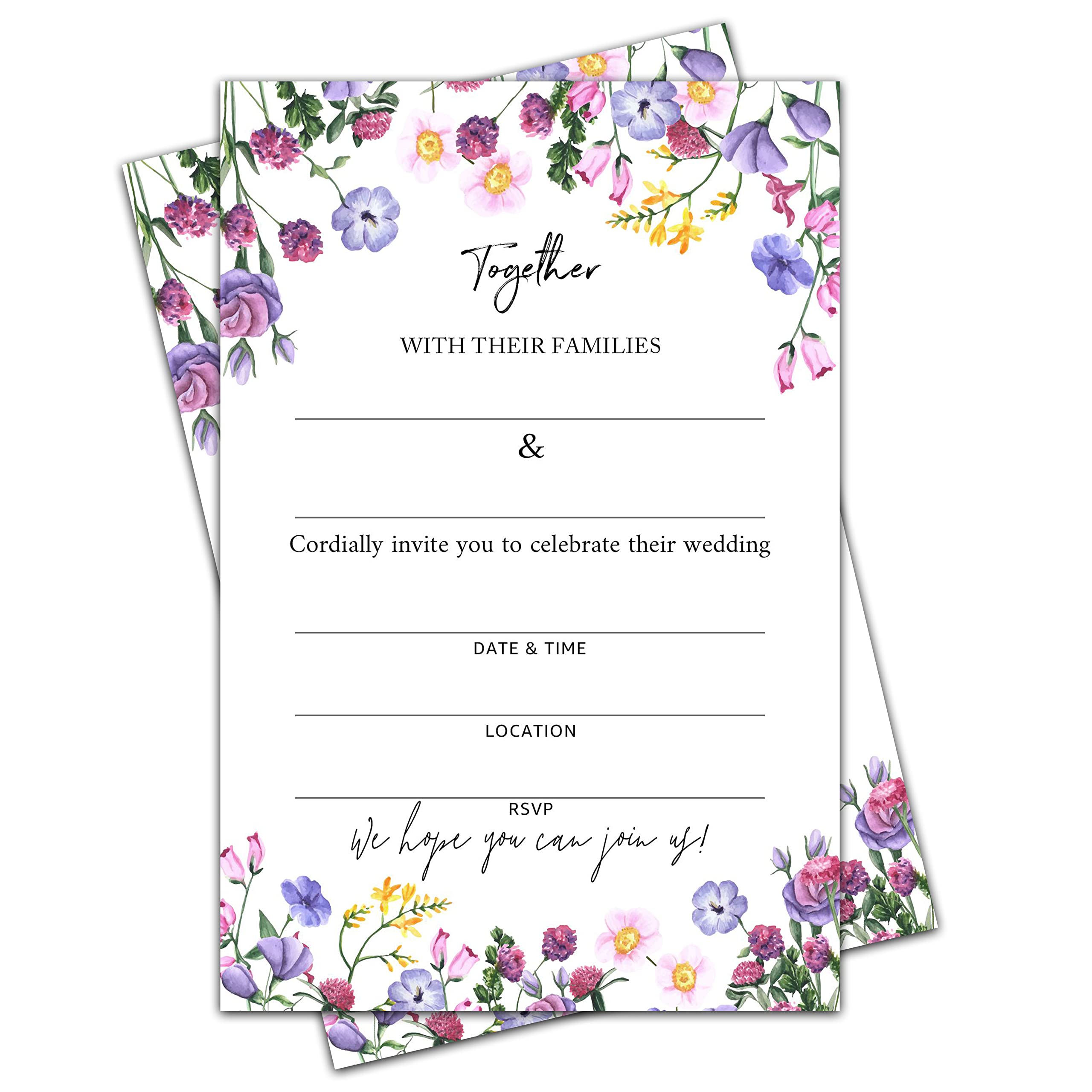 Purple Blank Wedding Invitations