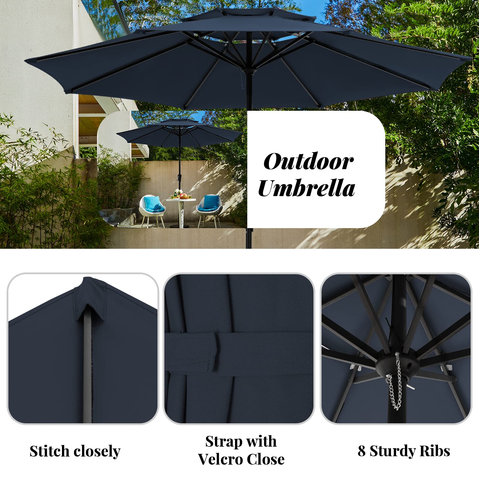 Snapklik.com : KITADIN 11FT Patio Umbrella 2 Tiers Outdoor Market Umbrellas