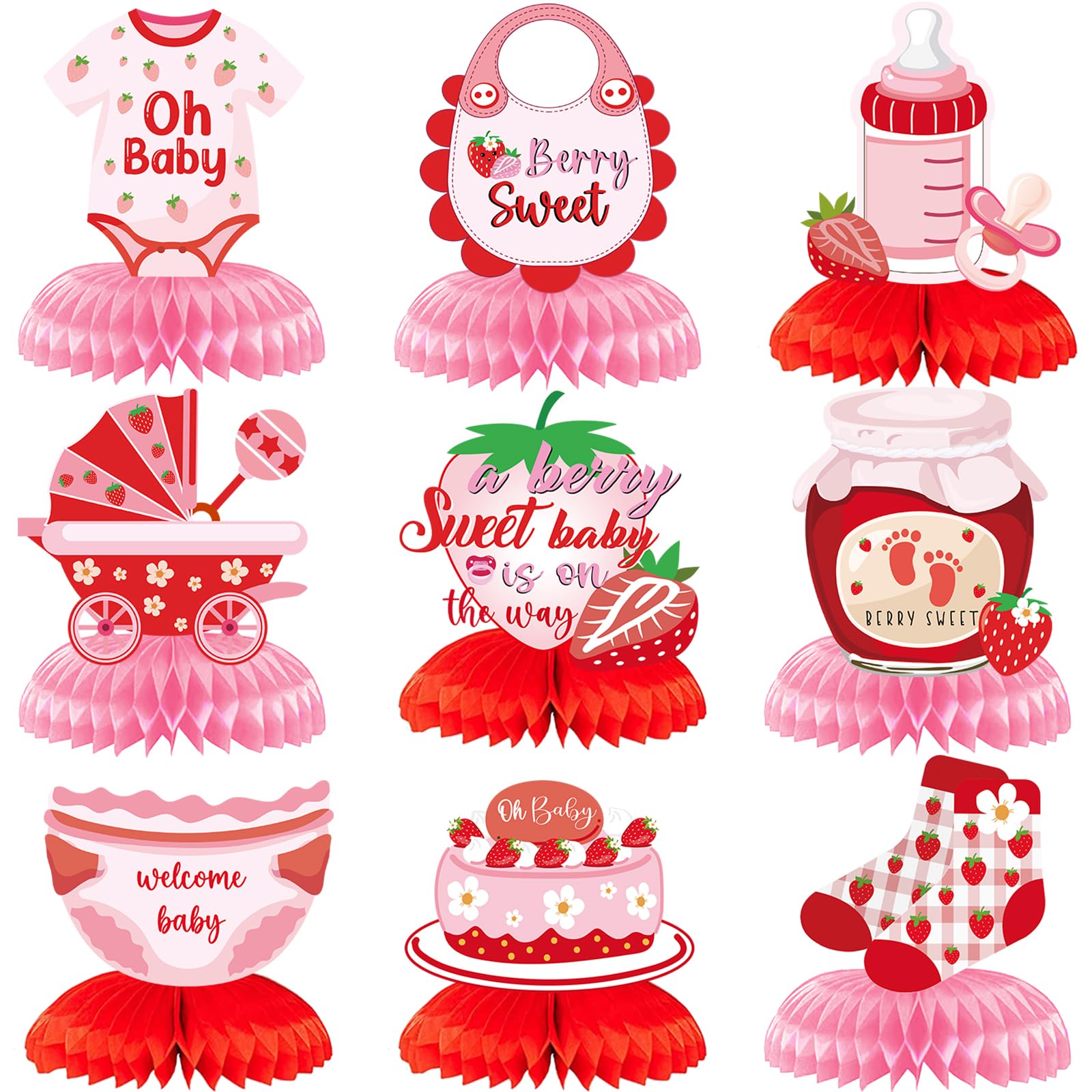 Amazon.com: VorkiVecKi Strawberry Baby Shower Decorations - Berry Sweet ...