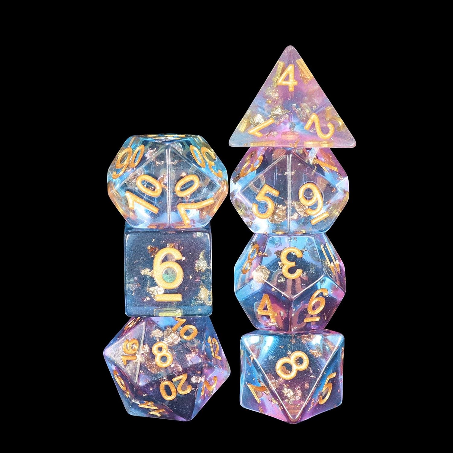 Amazon.com: Scattered Stars 7-Dice Set Resin Dungeons and Dragons Dice ...
