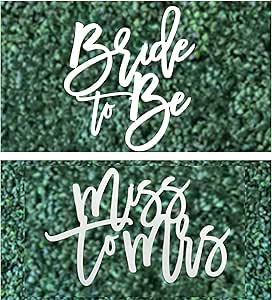 Amazon.com: 2 Pack - Miss to Mrs & Bride to Be Wooden Sign Party Banner ...