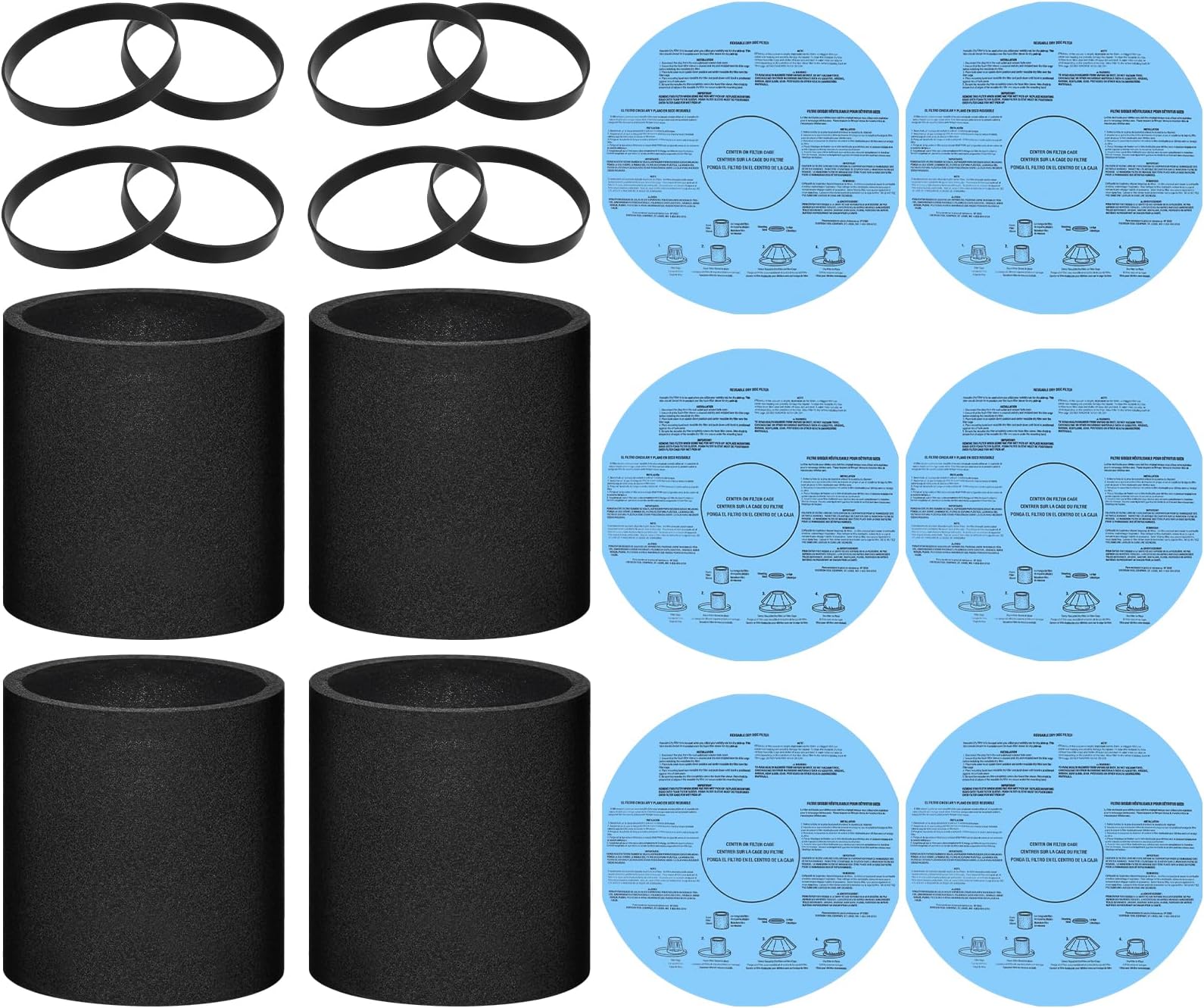 Amazon.com: 4 Pack 90585 Foam Sleeve Filter and 6 Pack 90107 Dry Disc ...