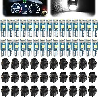 Amazon.com: TNJPSEK 30 Sets T5 LED Instrument Cluster Bulbs with Twist Socket, Dash LED Lights ...