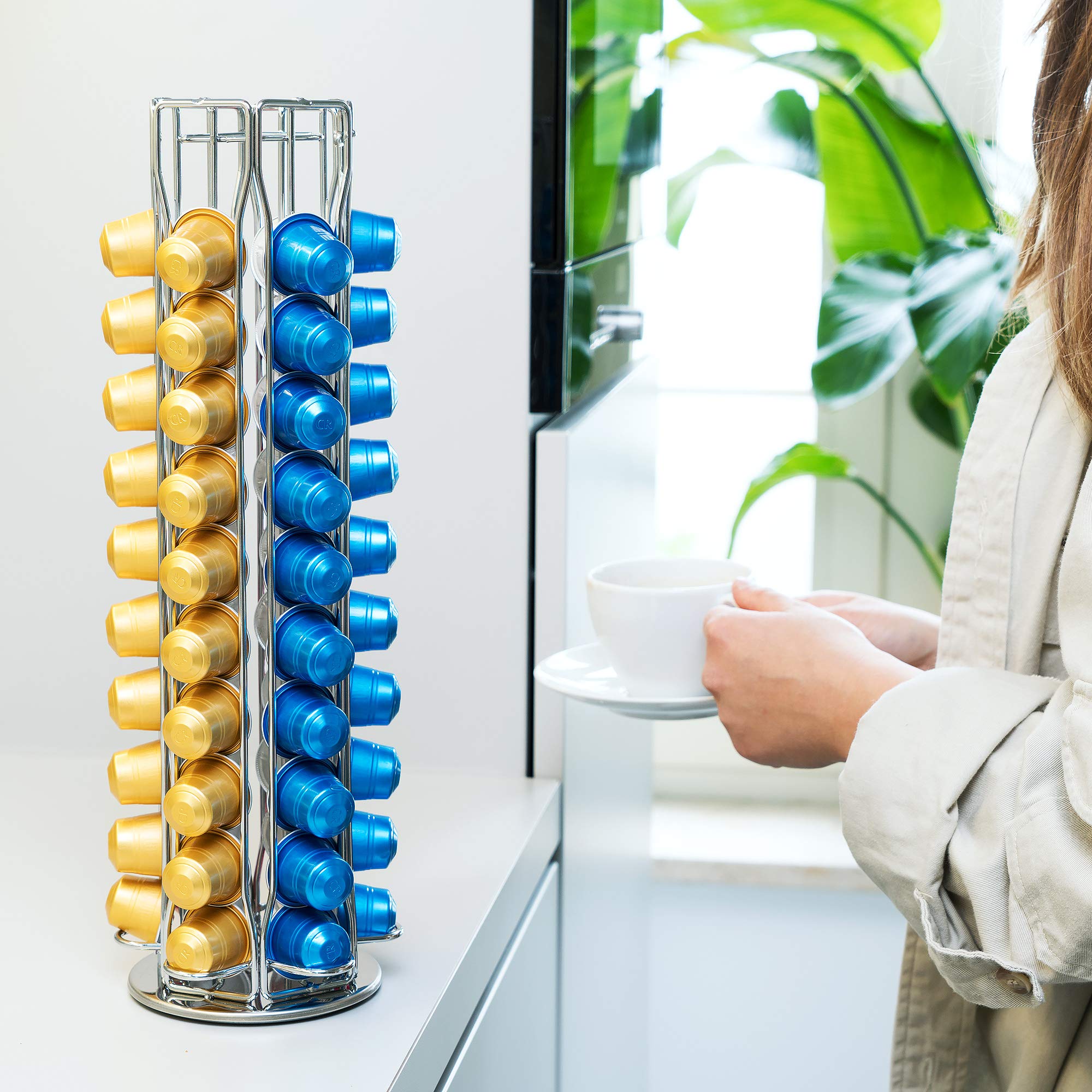 Yellow Nespresso Original Capsules Holder Carousel, Rotate Coffee Pod ...