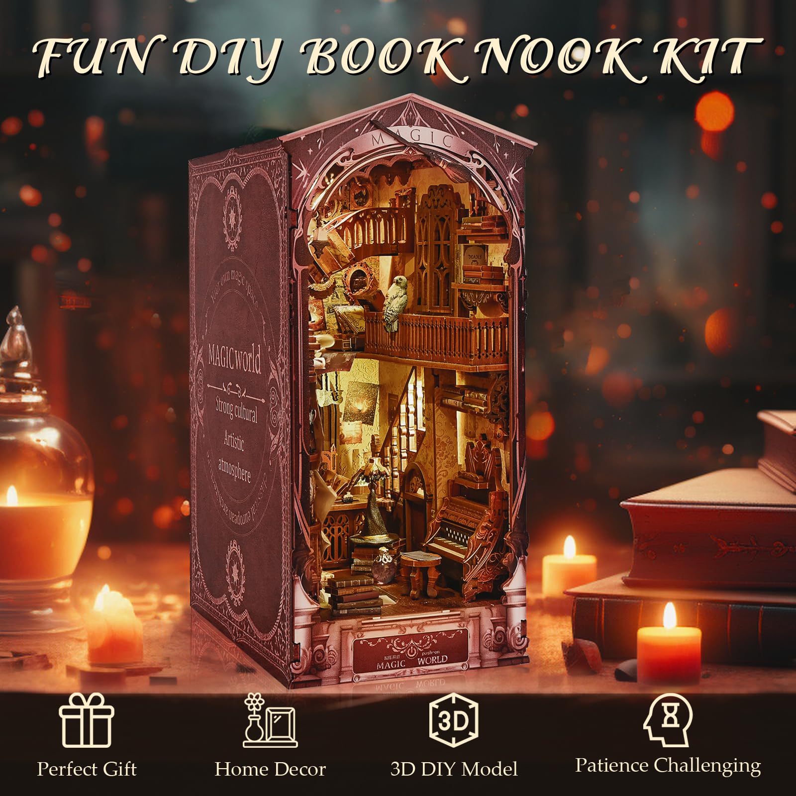 Snapklik.com : FUGLAD DIY Book Nook Kit - 3D Model Booknook Wooden ...