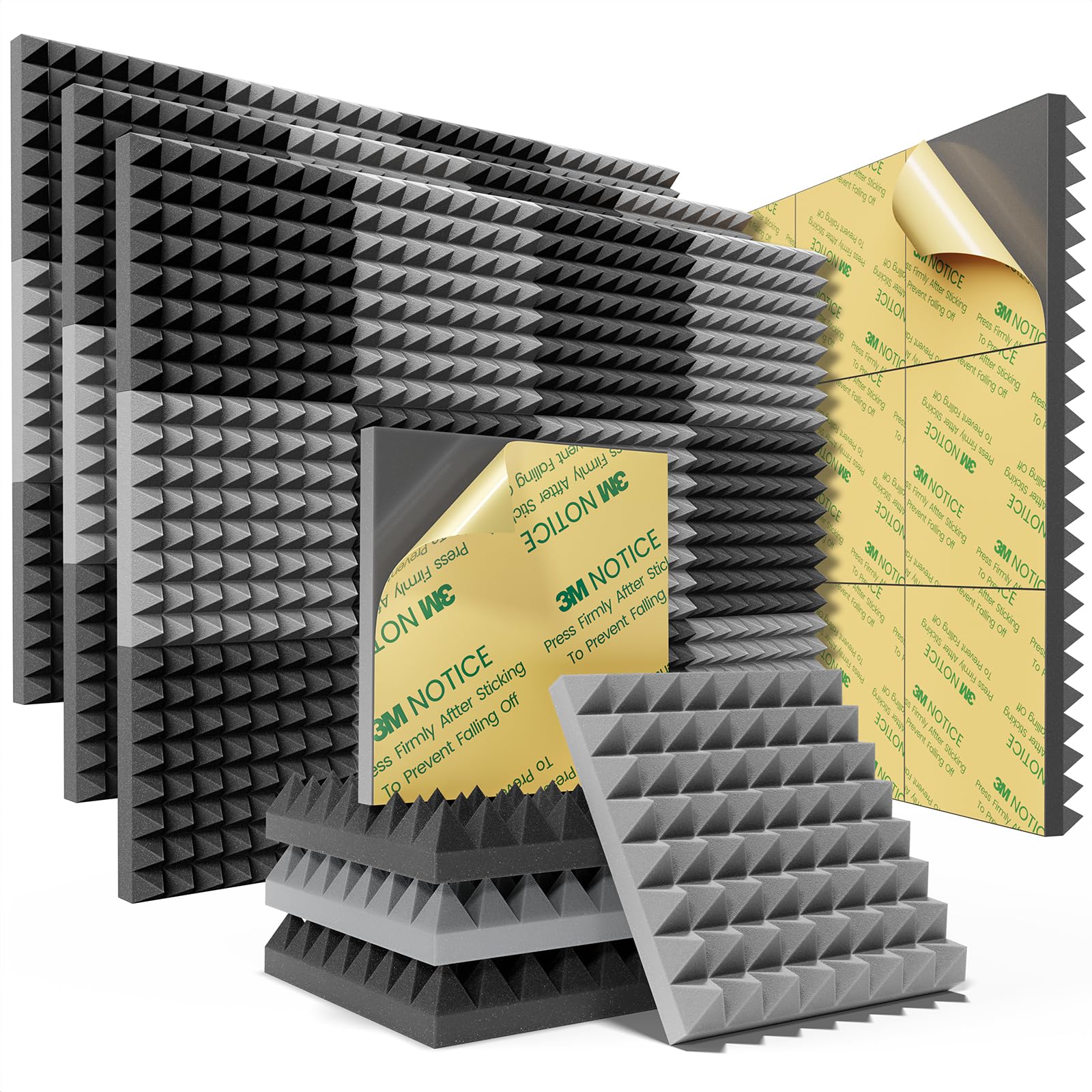 Snapklik.com : Sonicism 48 Pack Pyramid Sound Proof Foam Panels