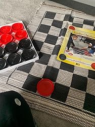 Amazon.com: Multiflex Designs Jumbo Checkers Rug Game, 3 Inch Diameter ...