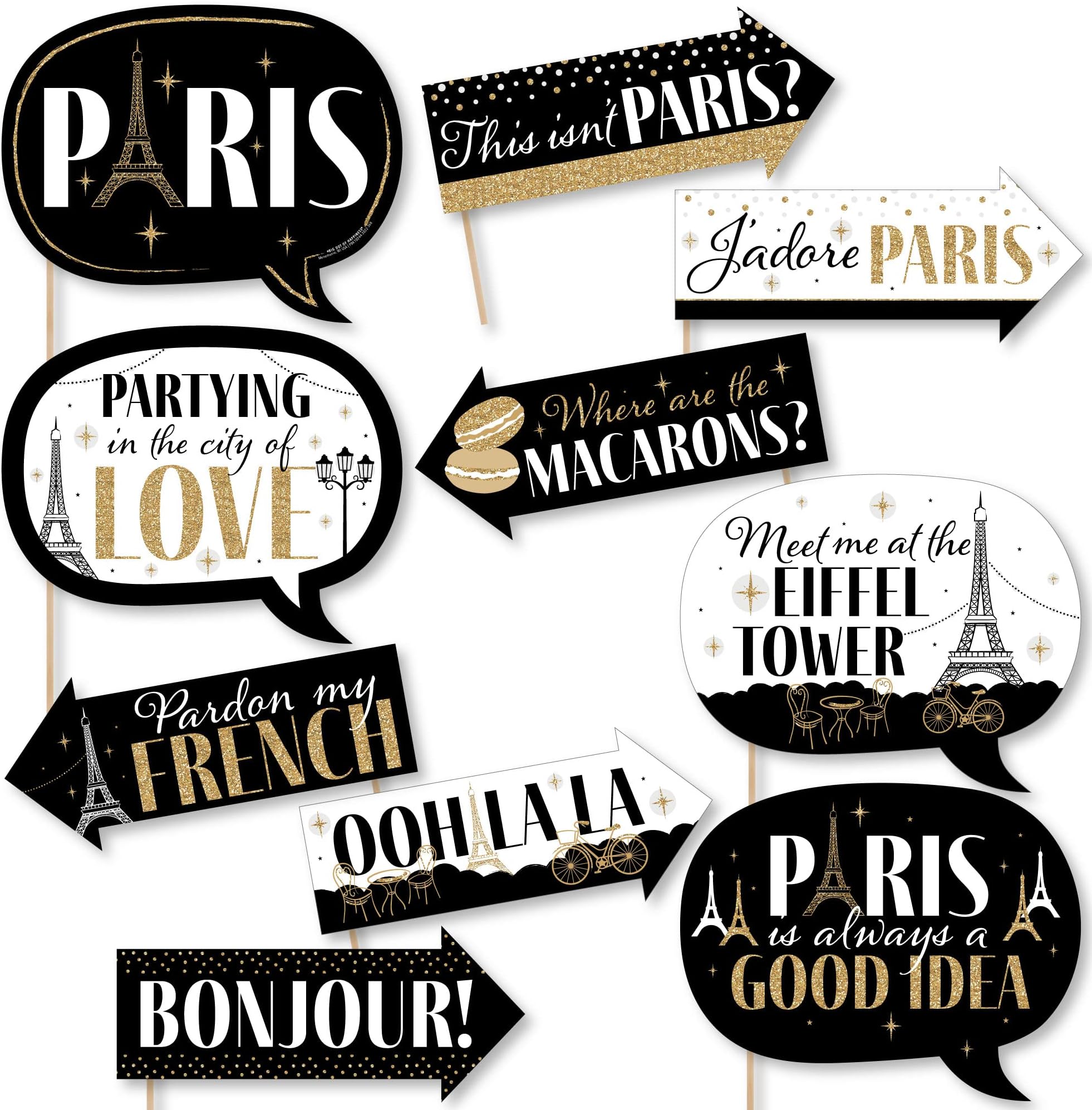 Amazon.com: 40pcs France Photo Booth Props, Htabiol French Photo Booth ...