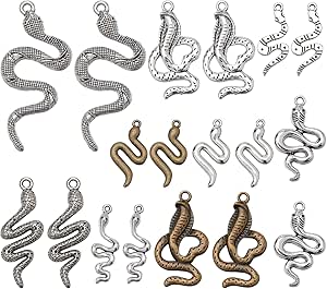 Amazon.com: SUNNYCLUE 1 Box 54Pcs 9 Style Snake Charms Cobra Charm ...