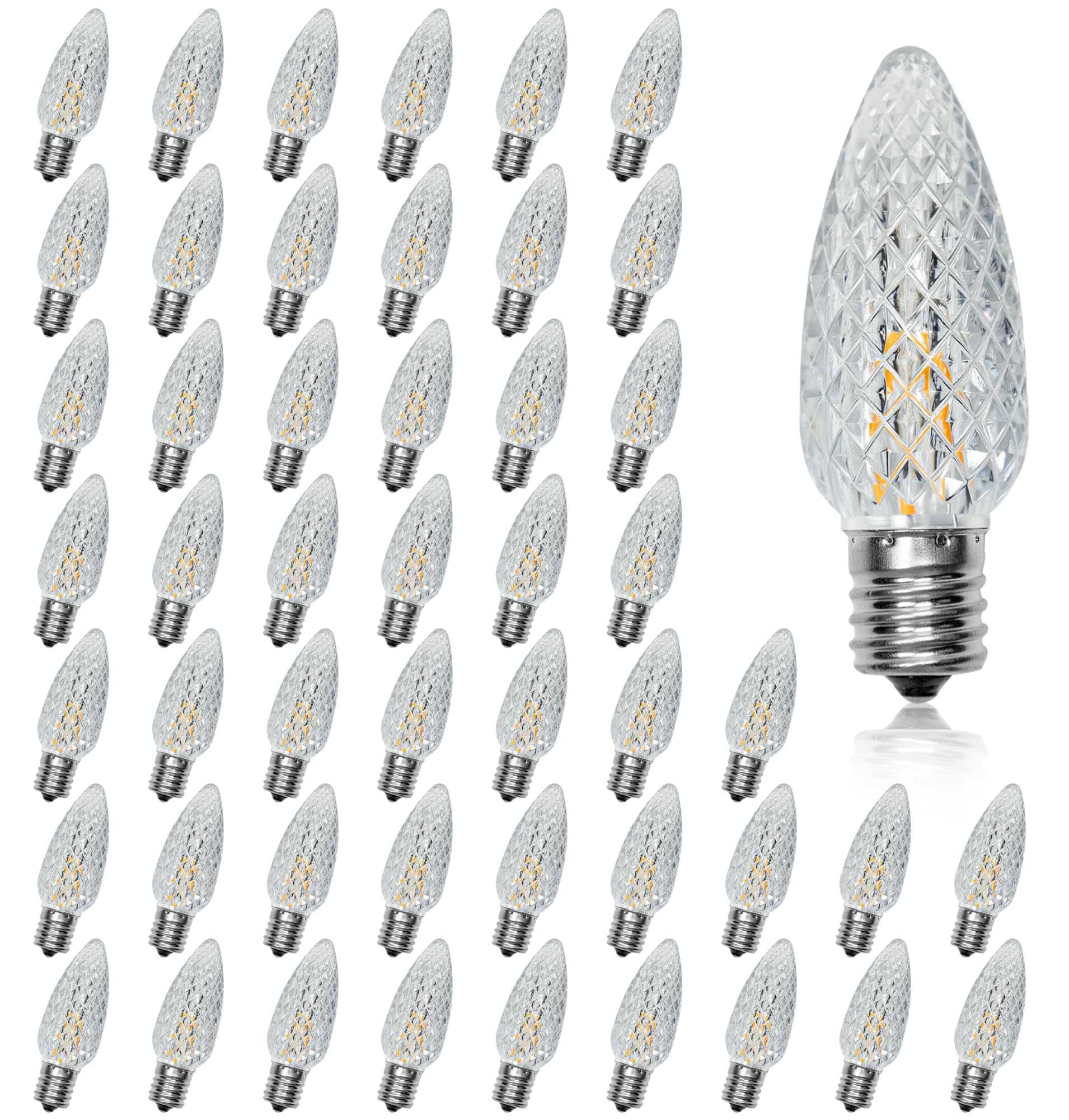 loongpopo 50pack C9 Christmas LED Light Bulbs, Strawberry Replacement ...