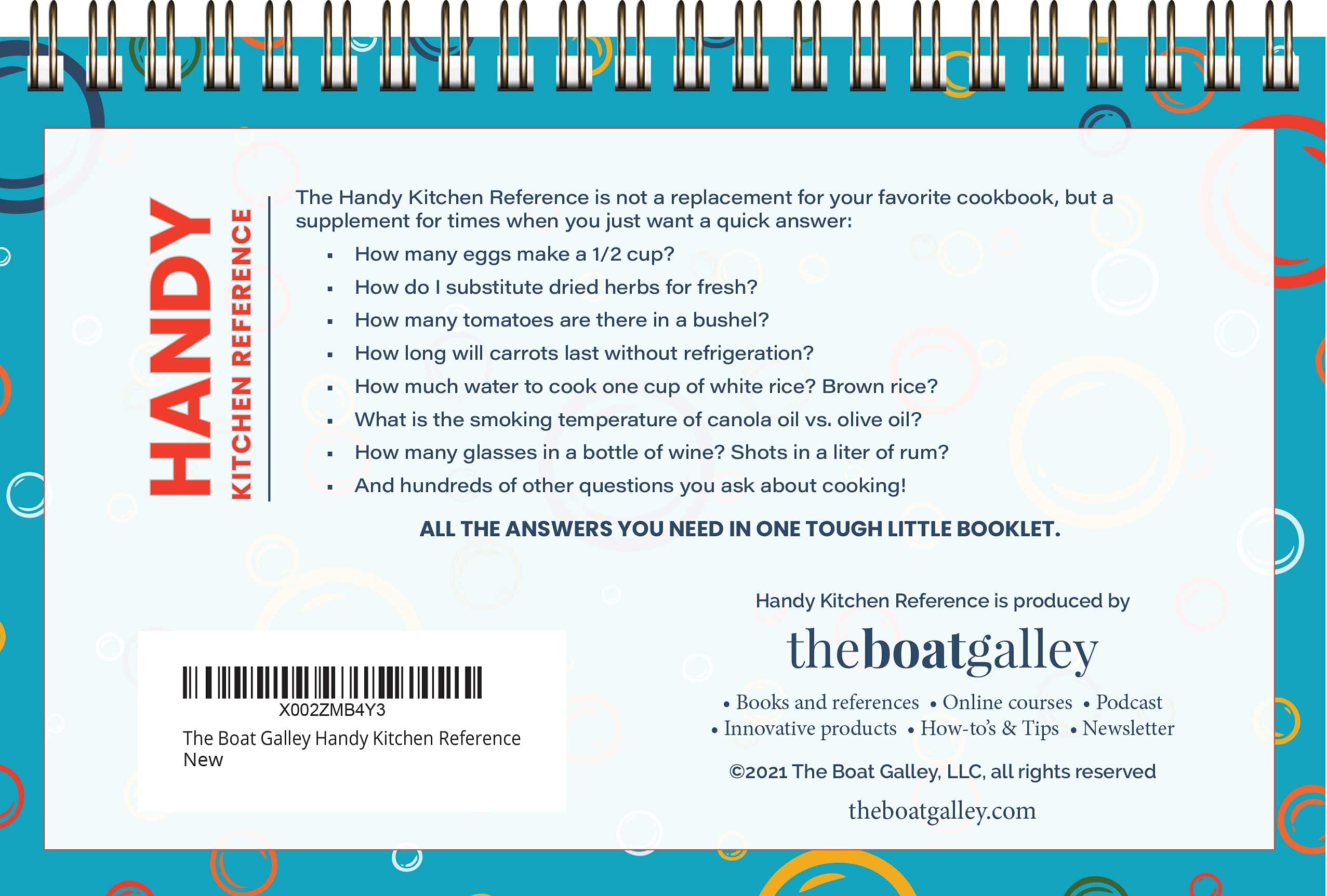 Snapklik.com : The Boat Galley Handy Kitchen Reference Cheat Sheet ...