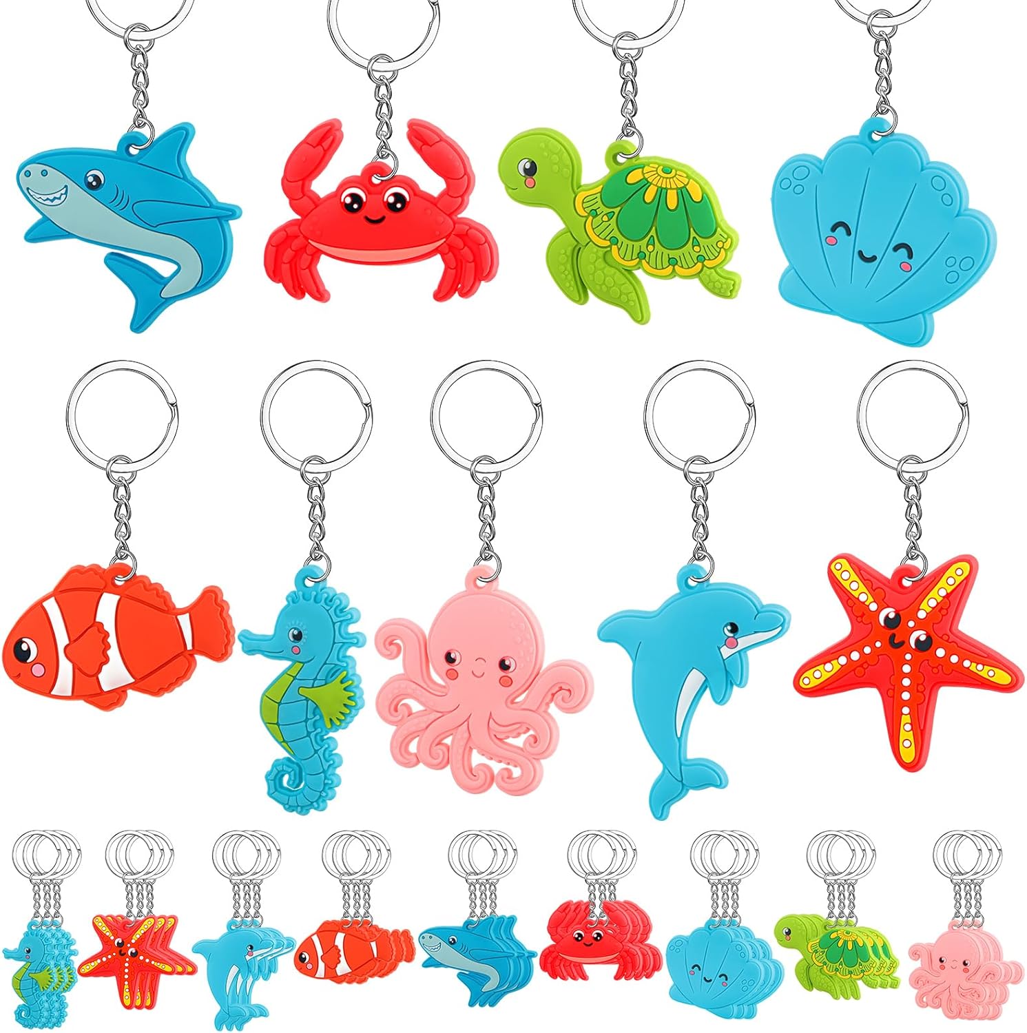 Amazon.com: Yinkin 36 Pcs Summer Party Keychains Beach Flamingo ...