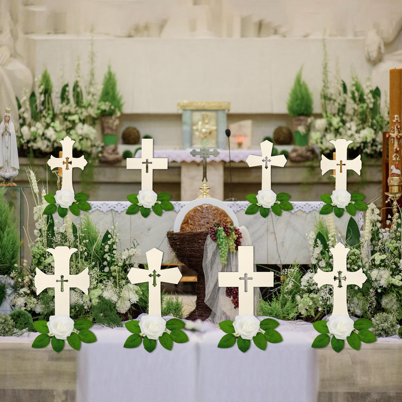 Wooden Baptism Crosses On Stands Christening Cross Custom Engraved
