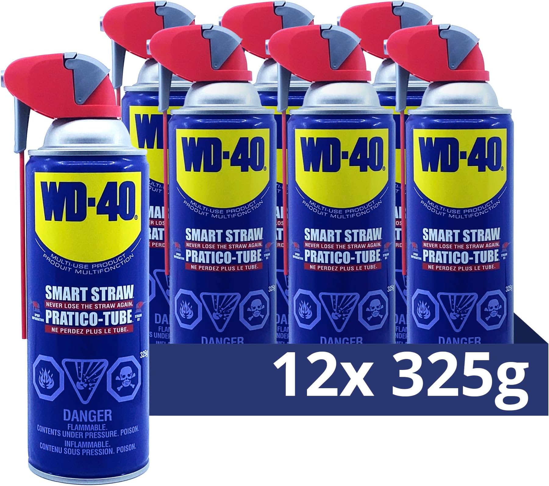 WD-40 Original Multi-Use Product, 325g Smart Straw, Drives Out Moisture ...