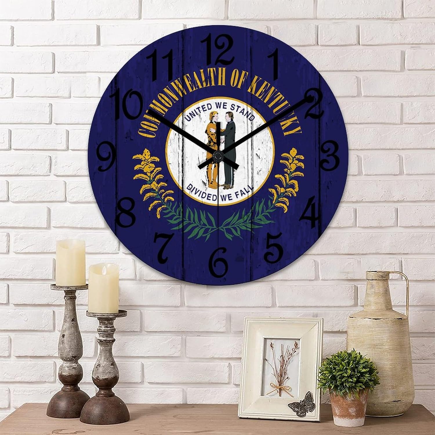 Amazon.com: COCOKEN Kentucky Flag Wall Clock Kentucky Clock 15 Inch PVC ...