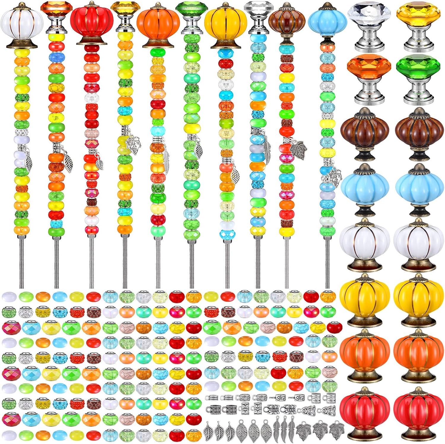 Amazon.com: 338 Pcs Thanksgiving Fall Beaded Garden Stakes DIY Fairy ...