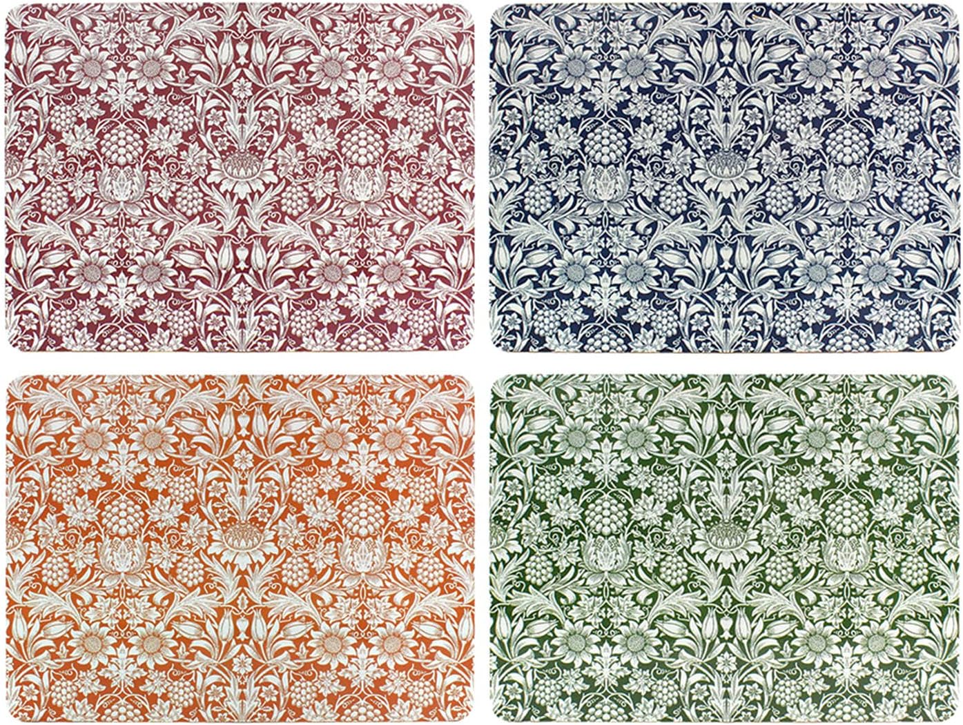 Lesser & Pavey 4pcs William Morris Sunflower Cork Back Placemats Table ...