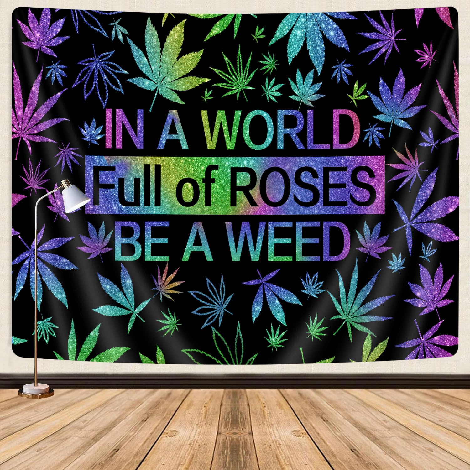 Amazon.com: GOAOK Trippy Weed Tapestry, Cool Psychedelic Cannabis Leaf ...