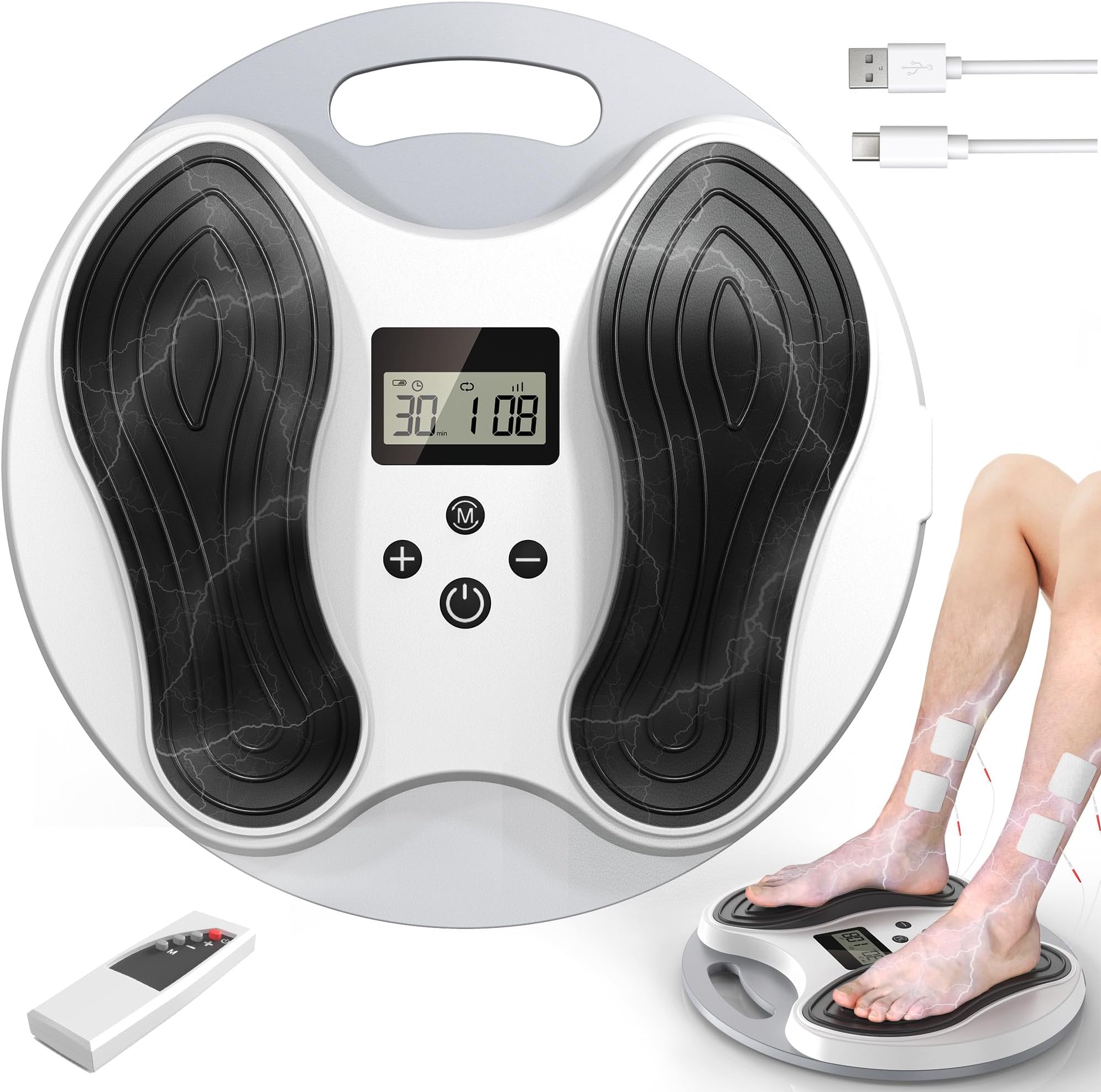Amazon.com: EMS Foot Massager for Neuropathy, Rechargeable TENS & EMS ...