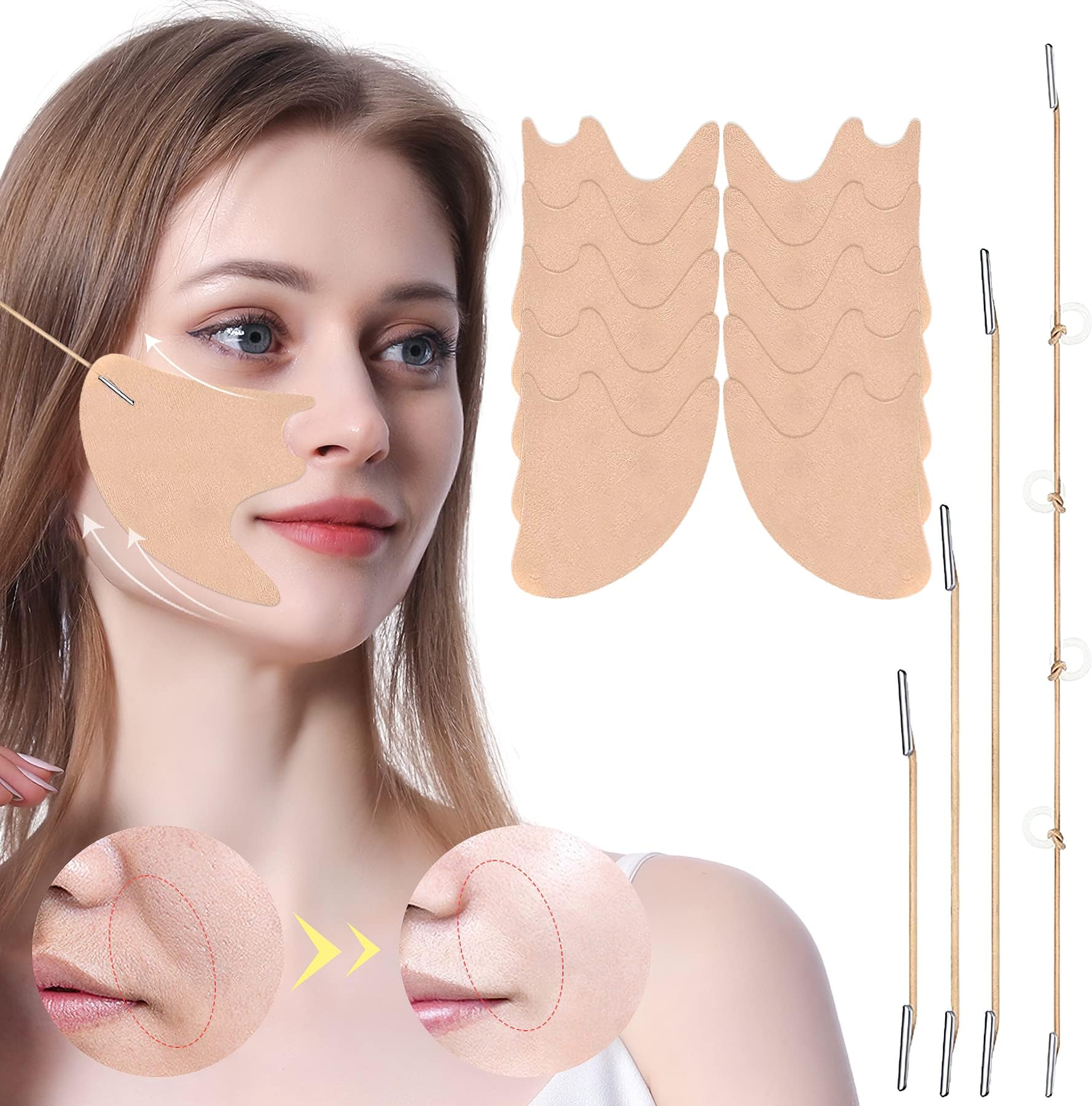 Amazon.com : Face Lift Tape,Face Wrinkle Patches,Smile Lines Lift ...