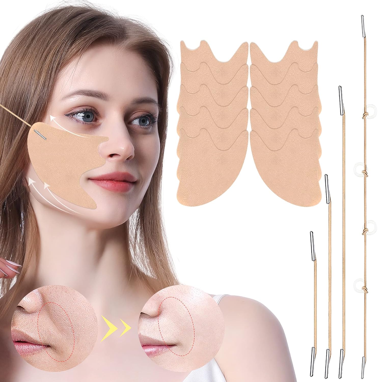 Amazon.com : Face Lift Tape,Face Wrinkle Patches,Smile Lines Lift ...