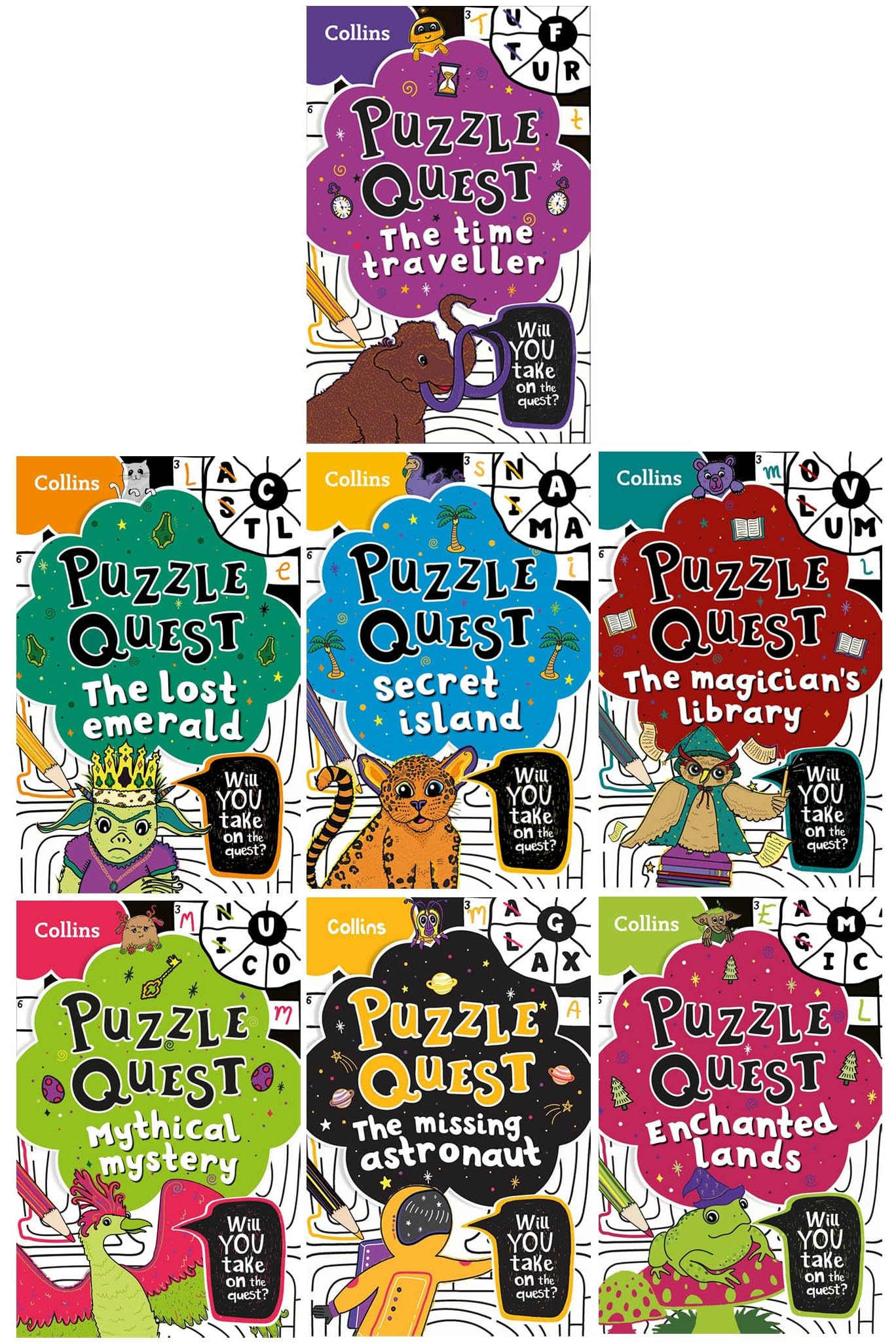 Puzzle Quest Series 7 books Collection Set (The Time Traveller, The ...