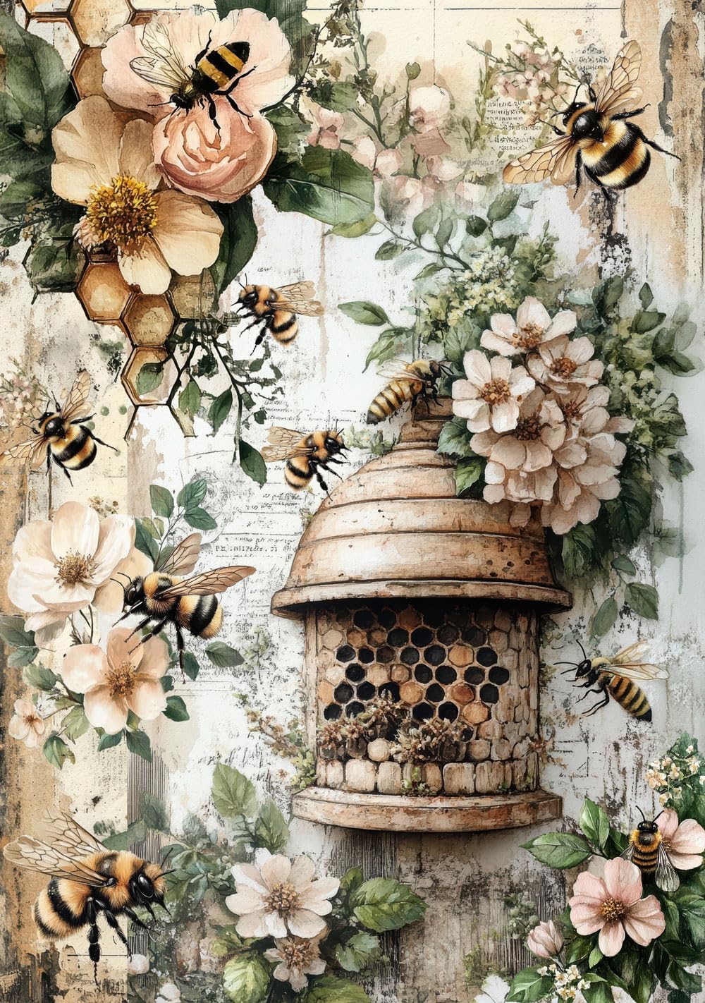 Amazon.com: Queen Bee Decoupage Paper for Furniture and Crafts ...