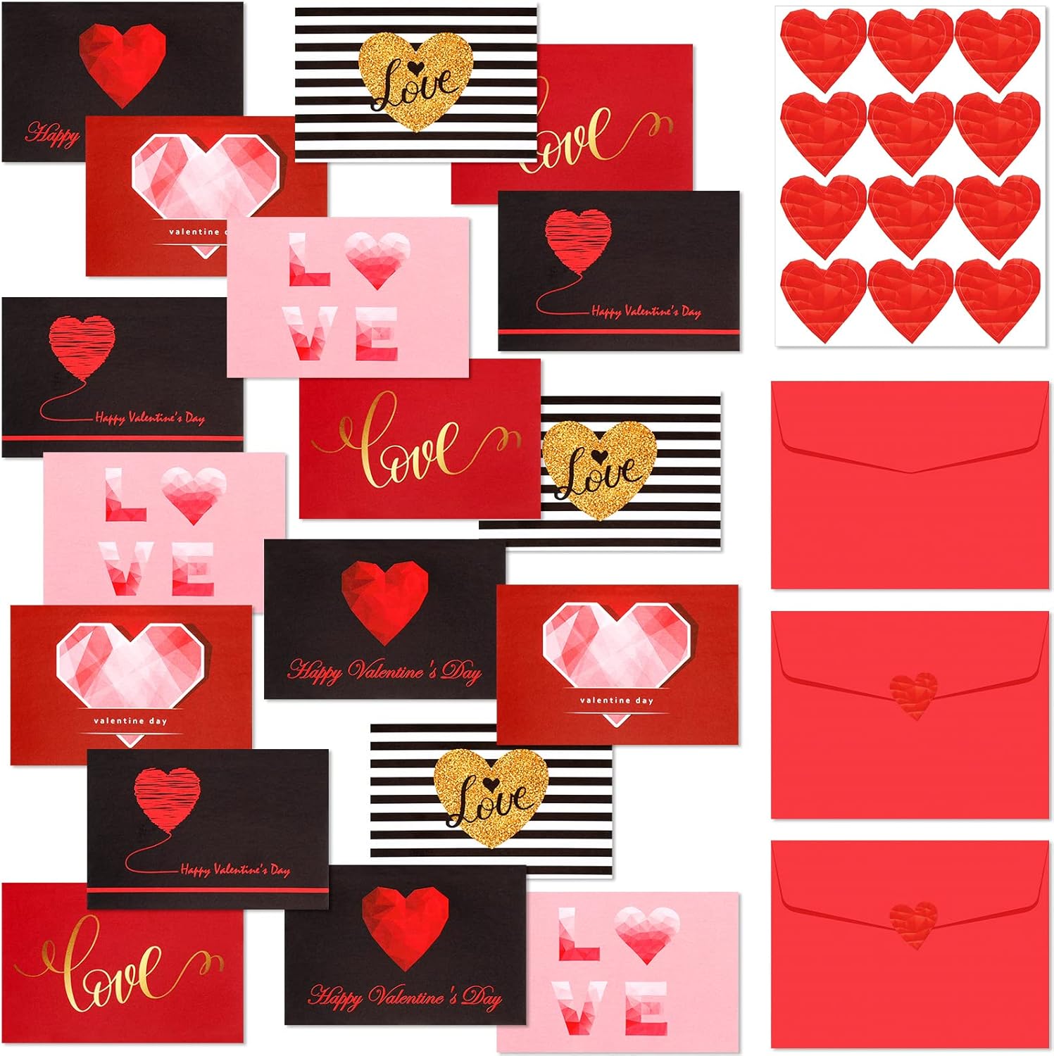 Amazon.com : Yexiya 240 Sets Mini Valentine's Day Cards Assortment Bulk ...
