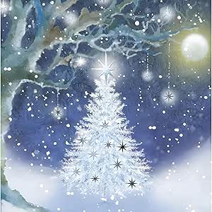 GBCC Charity Christmas Cards Pack of 10 - Charity Christmas Cards with Moonlit Tree Design - Eco ...