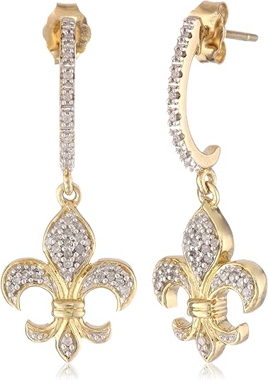 Amazon.com: Amazon Collection 18k Gold Plated Sterling Silver Diamond ...