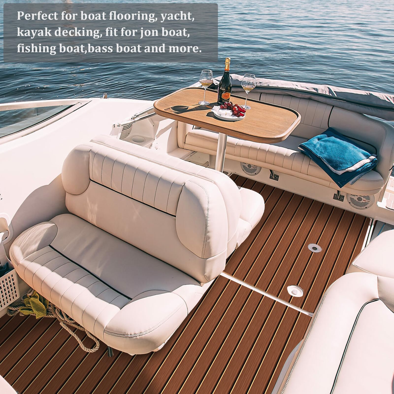 EVA Foam Boat Flooring with 3M Self-Adhesive Backing DIY Boats Decking ...