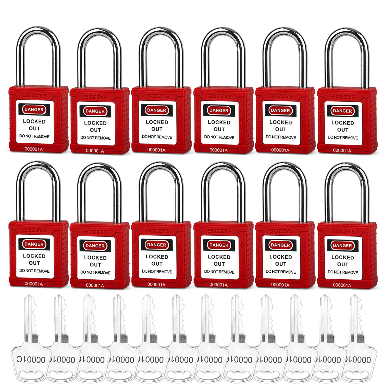 BOZZYS Lockout Tagout Locks,Red Loto Locks,Lock Out Locks Keyed Alike ...