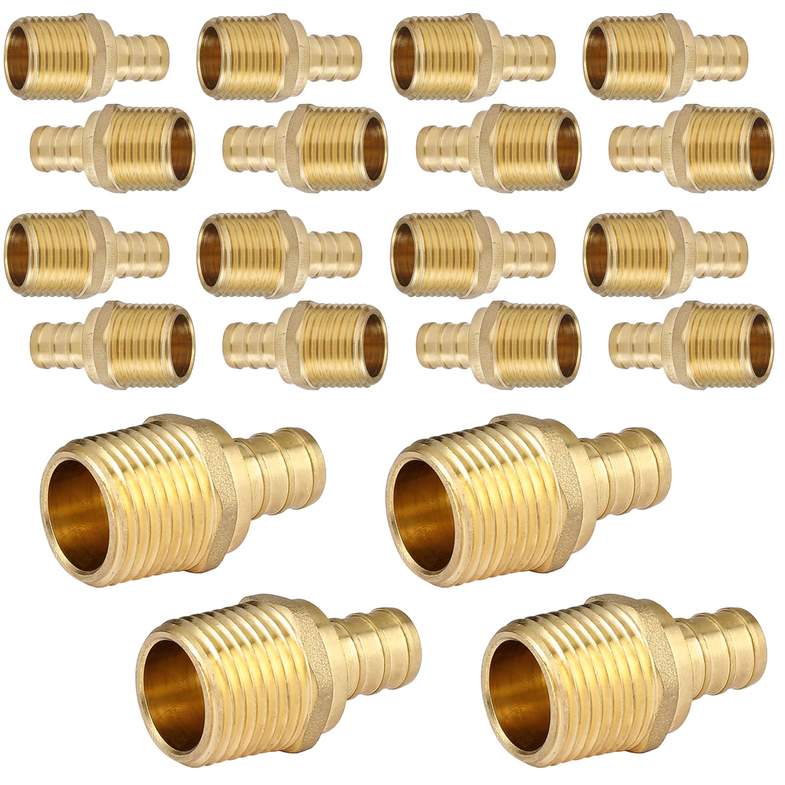 Amazon.com: HeSun 20-Pack PEX Fittings, 1/2" PEX x 1/2" Male NPT, 1/2 ...