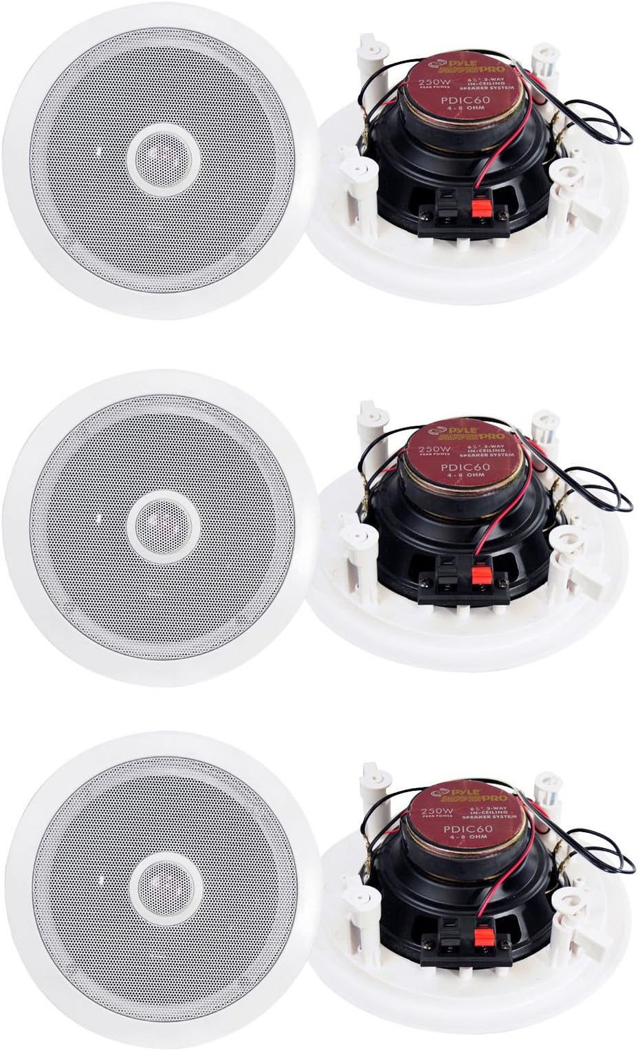Amazon.com: PYLE PDIC80 8 Inch 300 Watt 2 Way In Ceiling/Wall Speakers ...