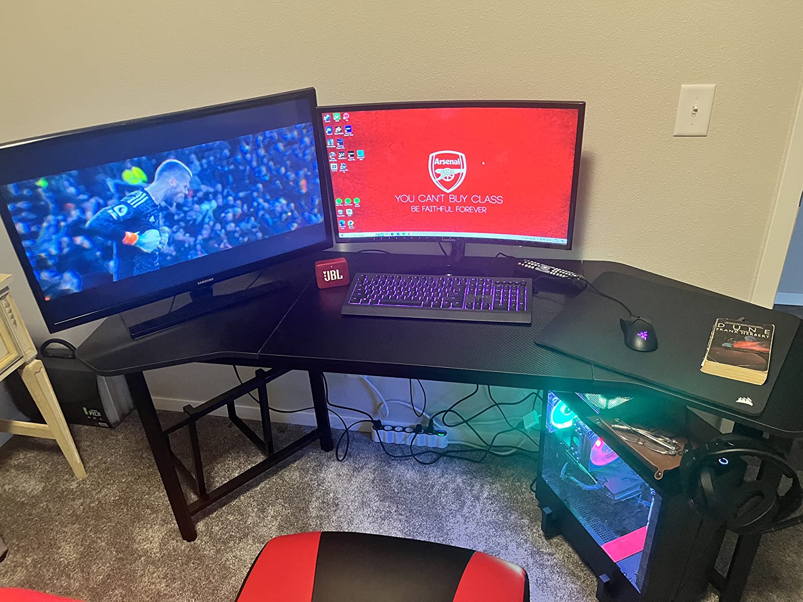 $18/mo - Finance Tribesigns Gaming Desk, Ergonomic Gaming Computer Desk ...