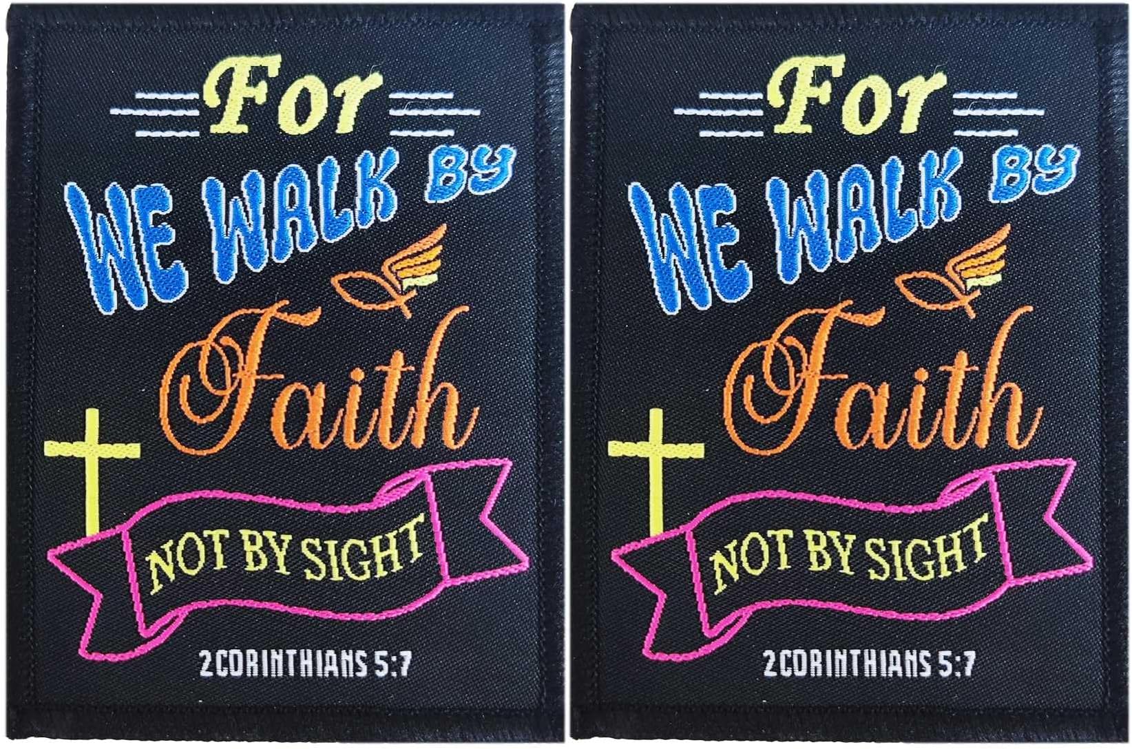 Amazon.com: 2Pieces Corinthians 5:7 Bible Verse Patches, for We Walk by ...