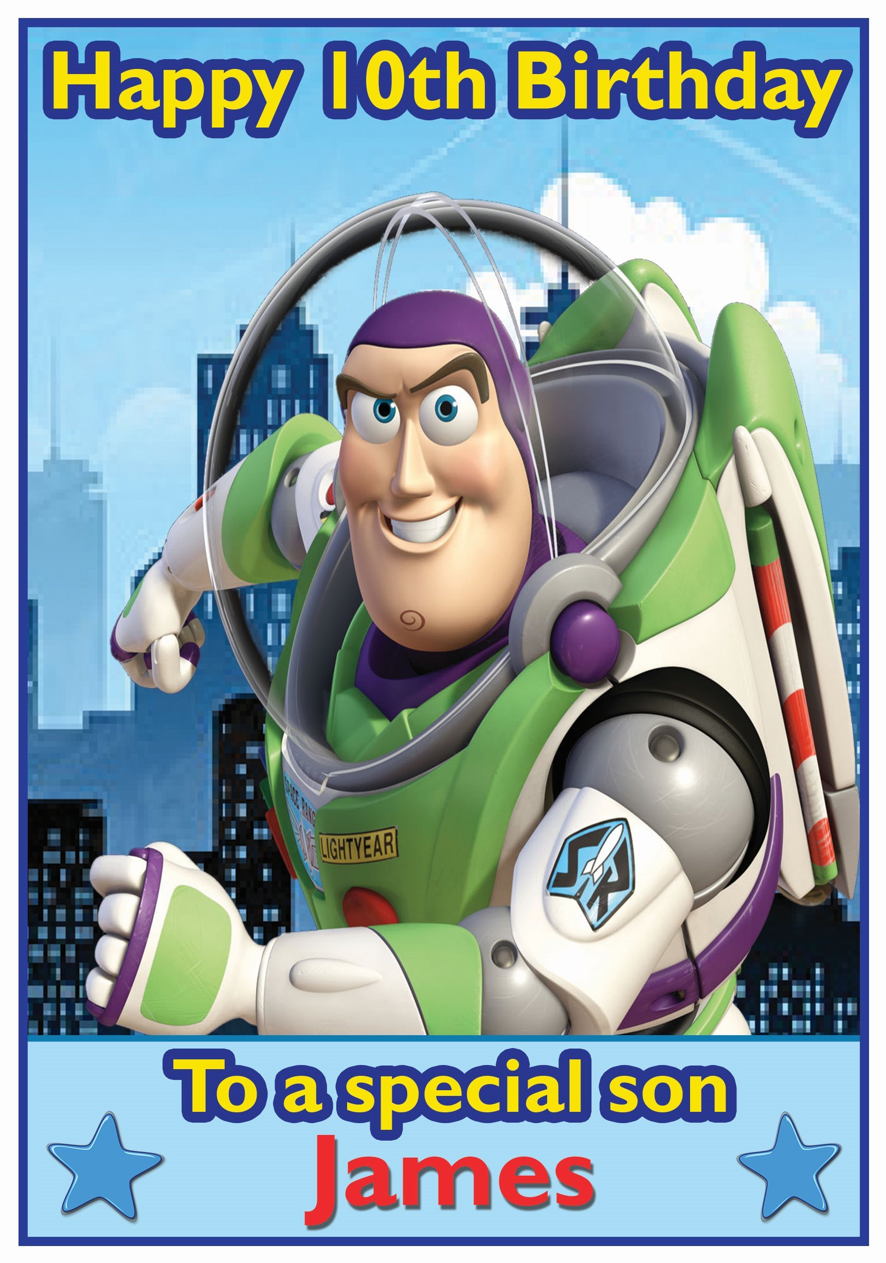 Personalised Buzz Lightyear Inspired Birthday Card : Amazon.co.uk ...