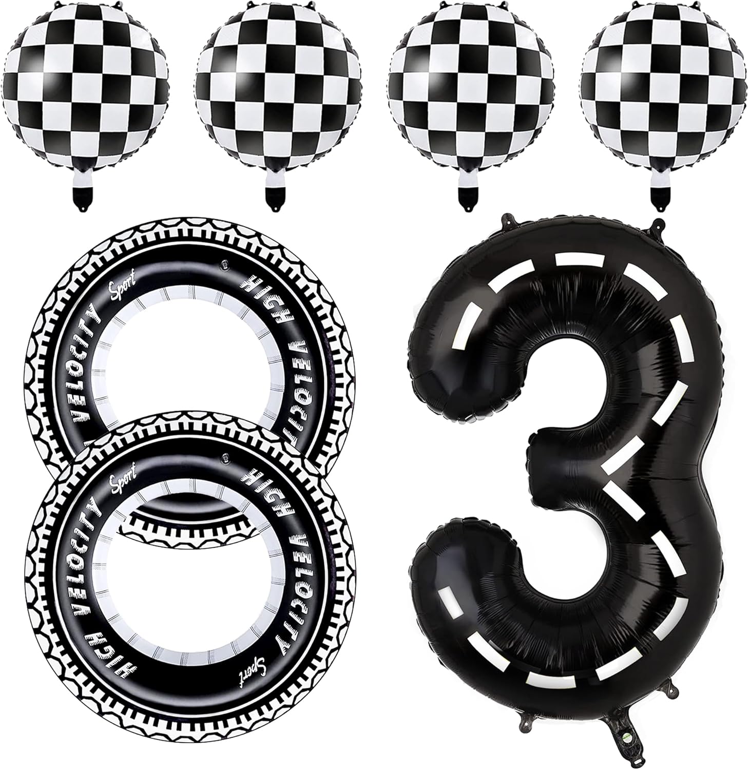Amazon.com: Race Car Balloons Race Car Birthday Party Supplies Tire ...
