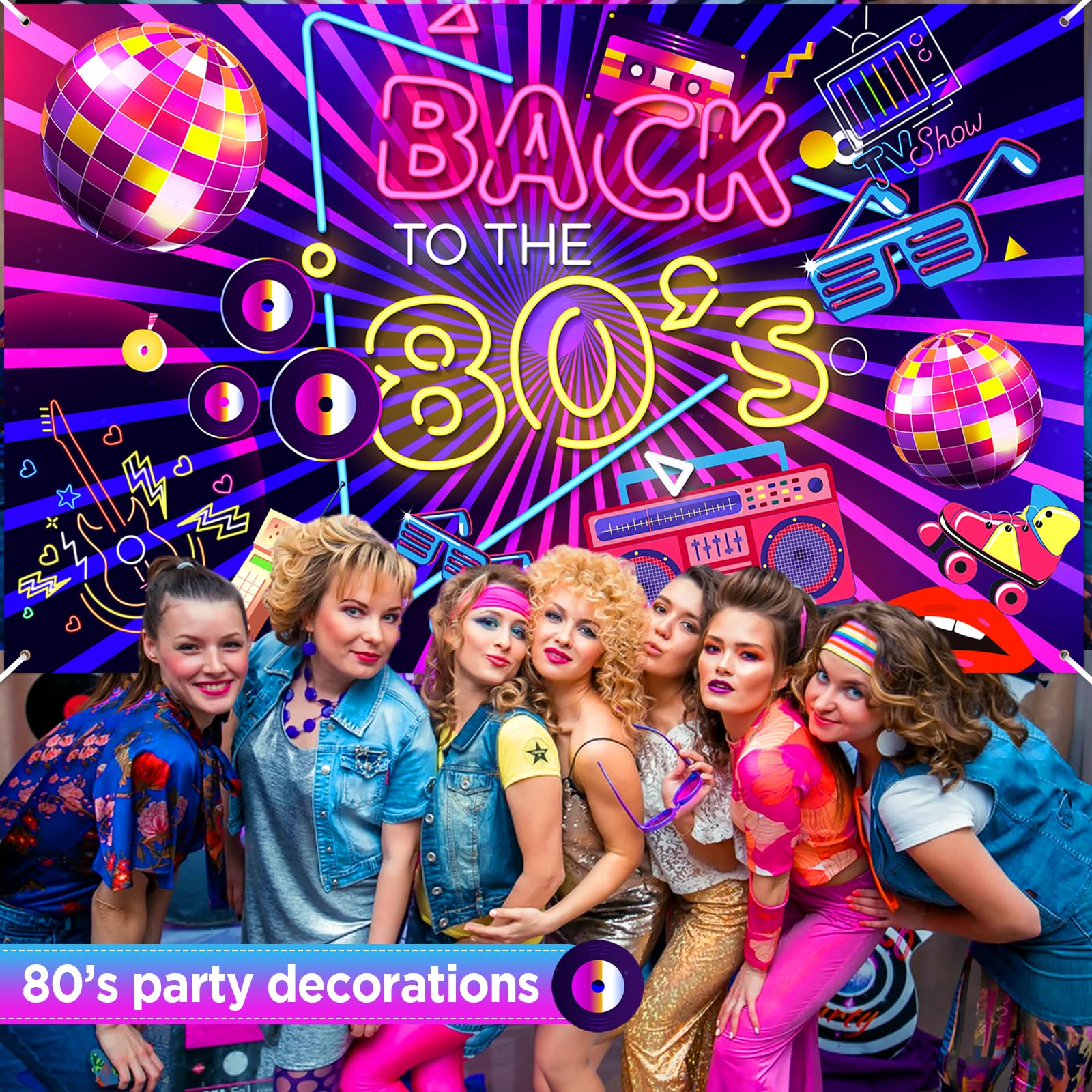 80s Party Logo Create Pop Art, Funko, Vintage, Retro, 80s, 90s Logo