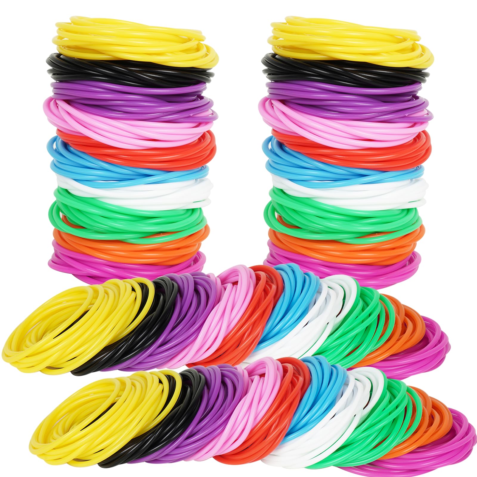 Amazon.com: LIANGYUNZE 150 Pieces 10 Colors Silicone Jelly Bracelets ...