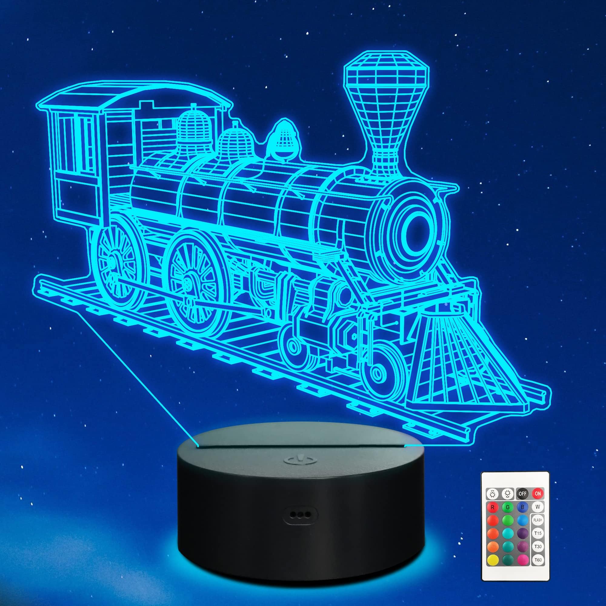 NINE SQUARE EGOU Kids Train Decor Night Light, Night Train Lamp with ...