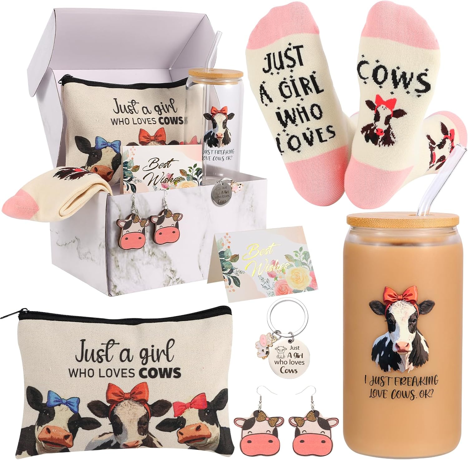Amazon.com: SAIWEILAI ONLINE 6 Pieces Cow Gifts Set for Women Cow ...