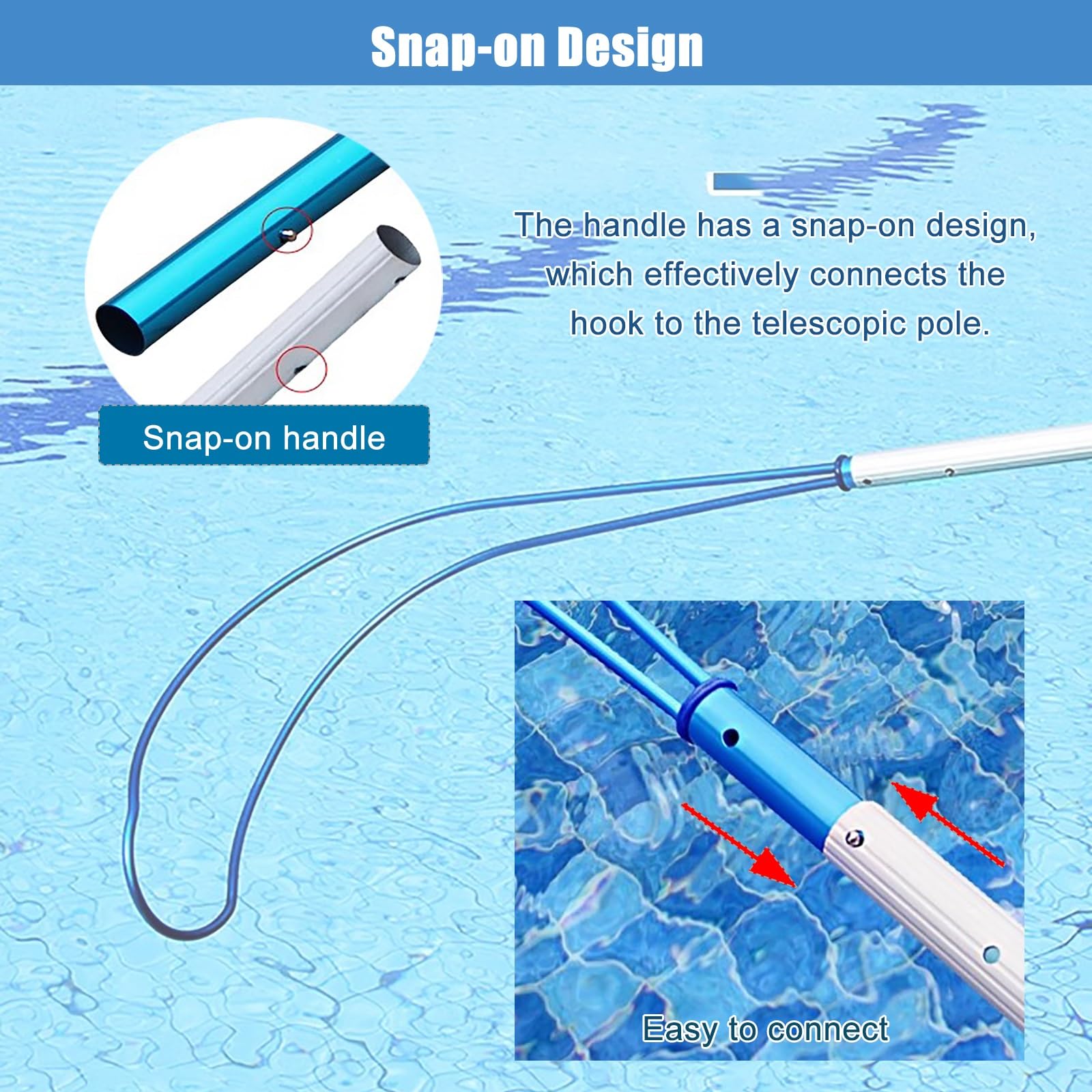 Pool Drowning Alarm Telescopic Swimming Pool Safety Hook, 14 18 21 32 ...
