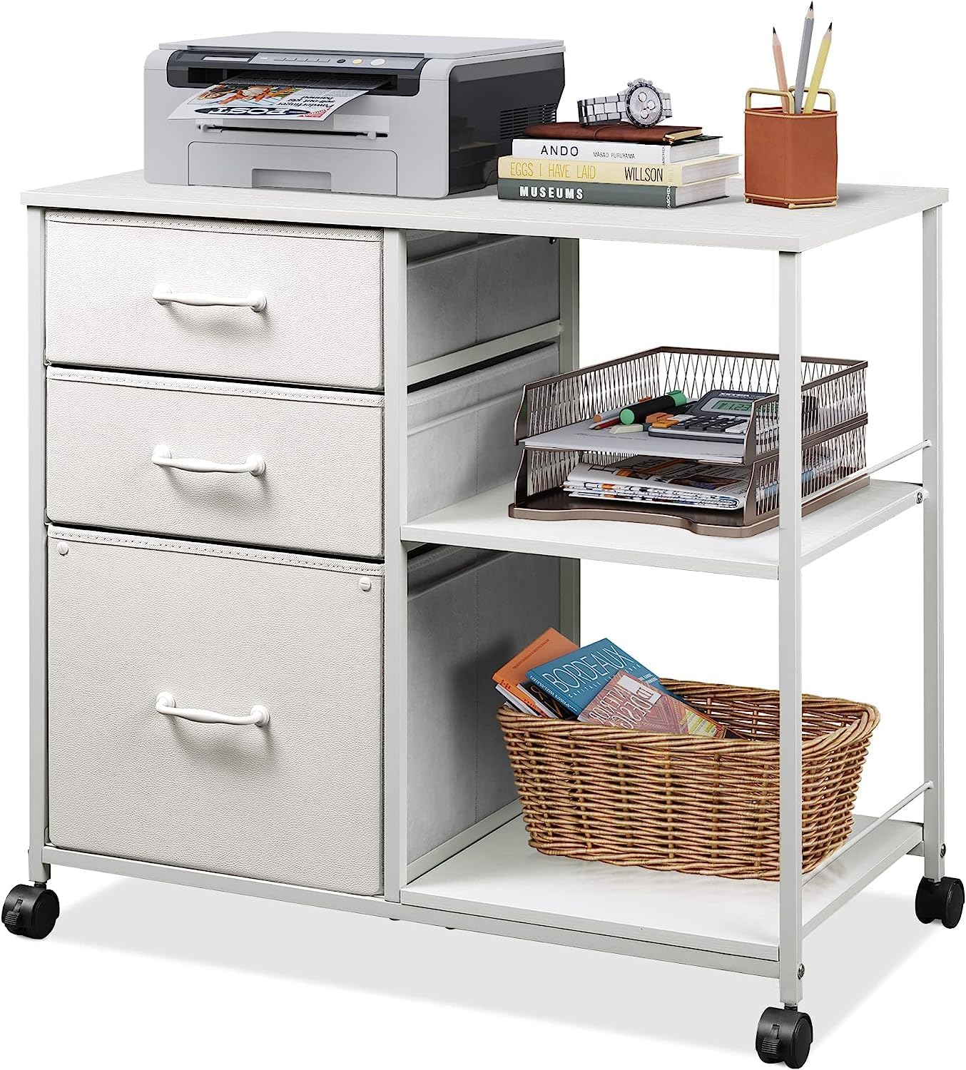 Amazon.com: DEVAISE 3-Drawer Wood File Cabinet, Mobile Lateral Filing ...